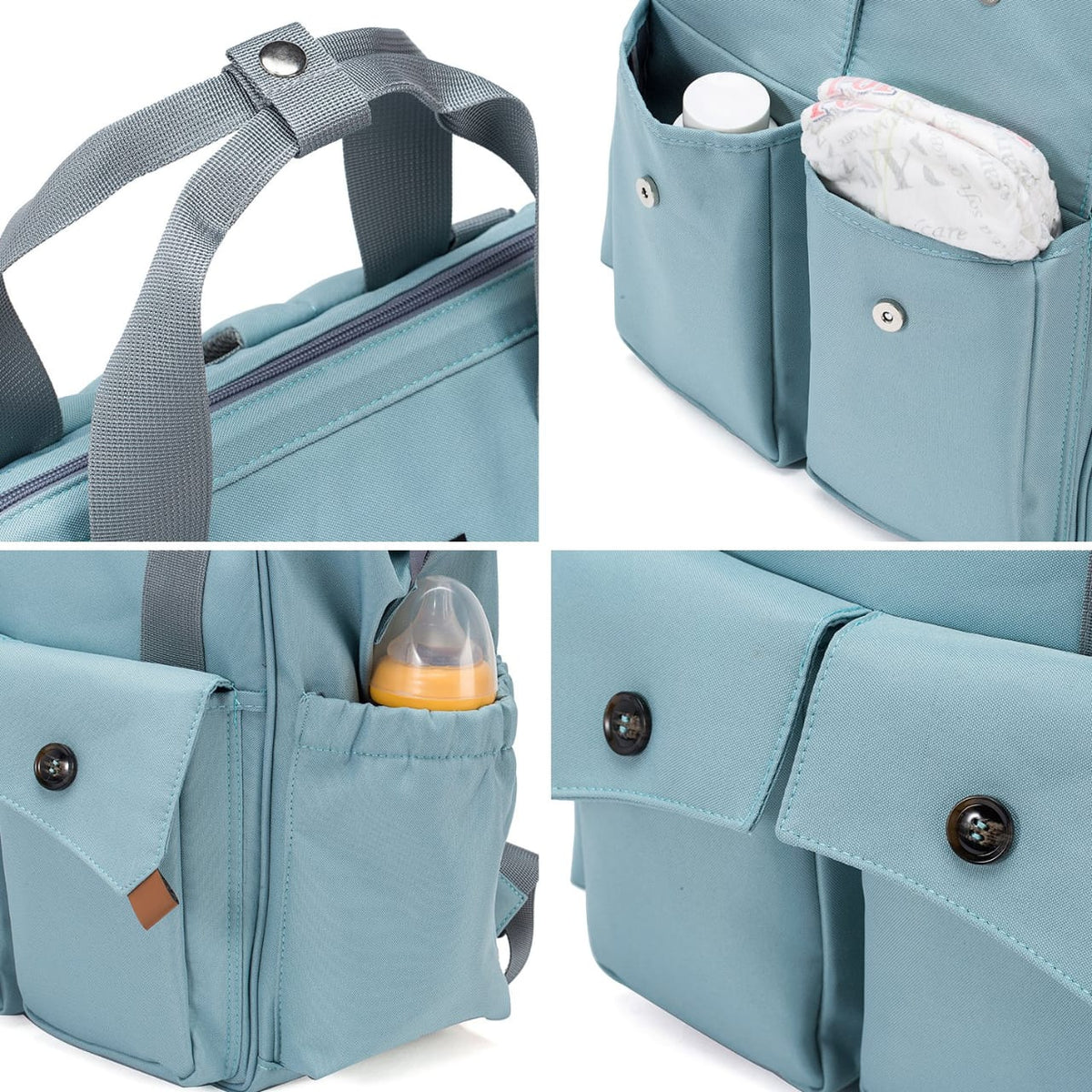 Ellie & Luke - Waterproof Diaper Backpack - Green– The Babies Store