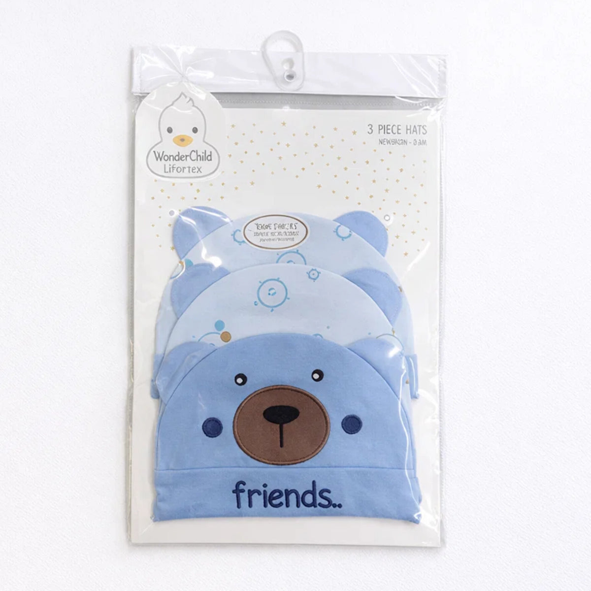 Wonderchild - Pack of 3 Hats - Blue - Friends– The Babies Store