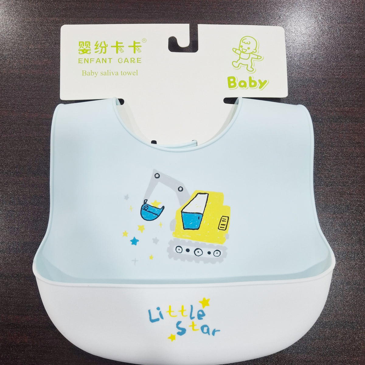 Silicon Container Bib - White - Star– The Babies Store