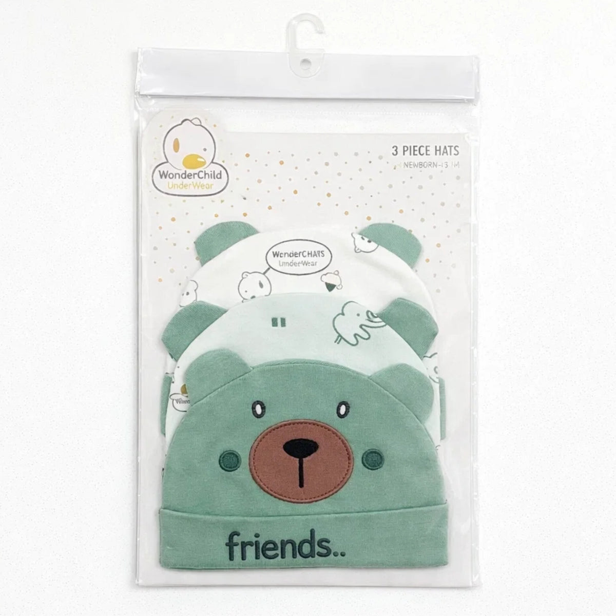 Wonderchild - Pack of 3 Hats - Green - Friends– The Babies Store
